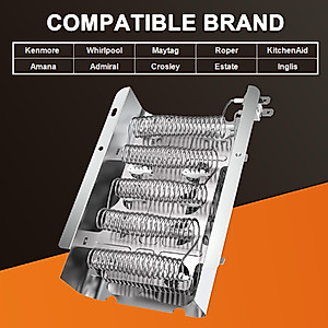 2024 Upgraded 279838 Dryer Heating Element W10724237 3403585 For Whirlpool wed4815ew1 Kenmore 110 Cabrio May.tag Roper red4516fw0 Amana Admiral aed4675yq1 Thermostat Fuse Kit 3387134 3977393 byRomalon