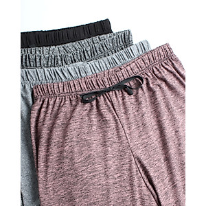 Sweet Hearts Girls' Sweatpants - 4 Pack Super Soft Athletic Performance Jogger Pants: Made in USA (7-16) , Size 10-12, Black/Grey/Charcoal/Pink Space-dye