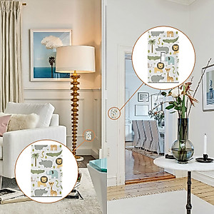 Wild Animals Zoo Duplex Receptacle Outlet Cover Wall Plate Switch Plates Size 1 Gang 2.9" X 4.6" Kids Decorative Nursery Teen Toddler Room Bedroom Bathroom Decor