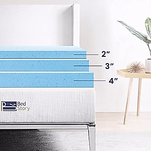 BedStory 4 Inch Memory Foam Mattress Topper Full Size, Pain Relief Gel-Infused Cooling Pad, Firm Bed Topper with Skin-Friendly Bamboo Cover, Non-Slip, CertiPUR-US Certified, for Kid Elder Couple