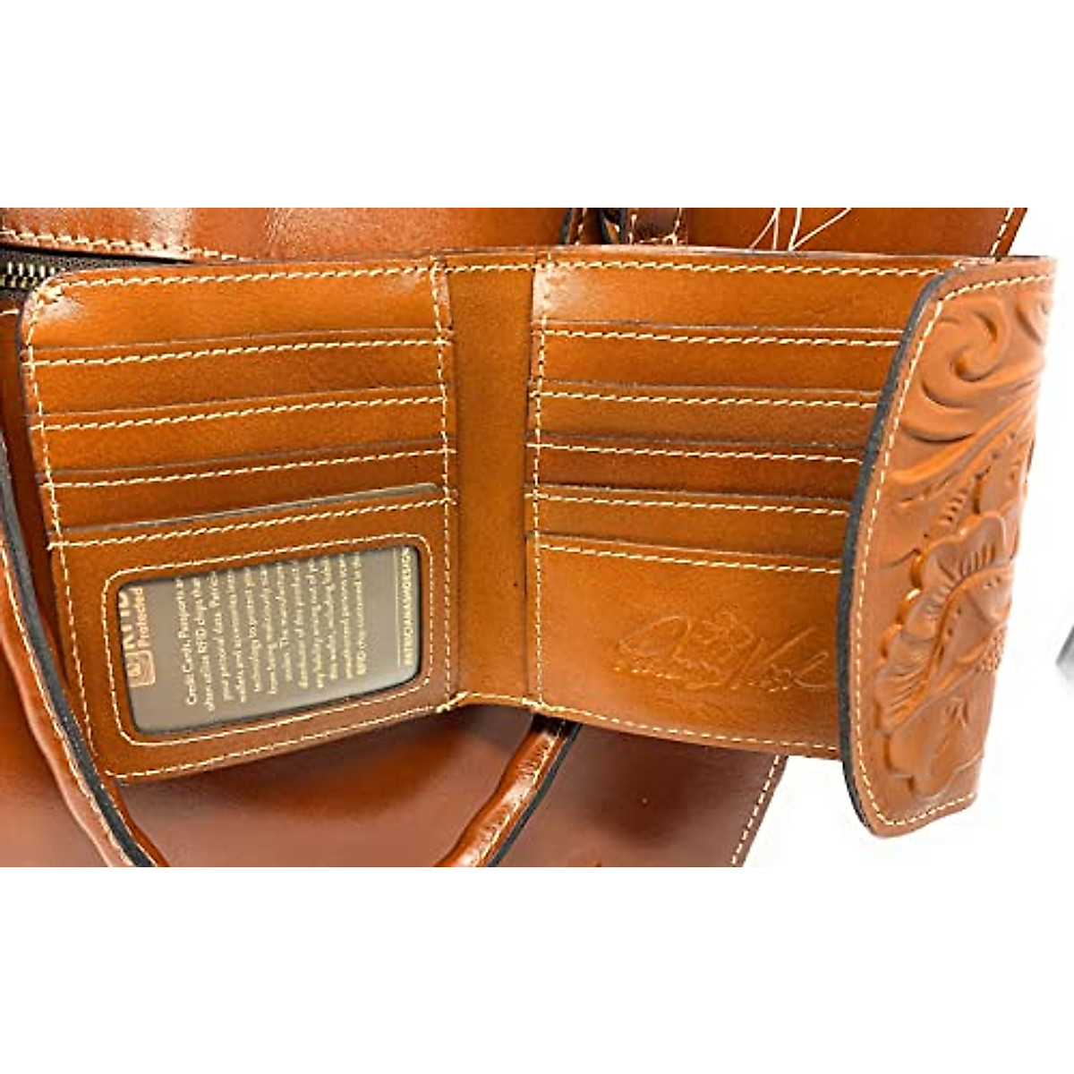 Patricia Nash Tooled Leather Zancona Reiti Bundle Tote with Matching Wallet, Florence