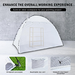 Portable Paint Booth Tent, Siebwin Extra Large 10x6x6.5ft Spray Paint Tent with Built-in Floor & Mesh Screen & Windproof Hooks for Furniture DIY Hobby Tool Spray Paint Shelter