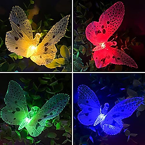 XVZ Outdoor Solar Garden String Lights, 12 LED Solar Butterfly String Lights,Waterproof IP65 and 8 Modes Decorative Lights for Bedroom Balcony Patio Backyards Christmas Holiday Wedding
