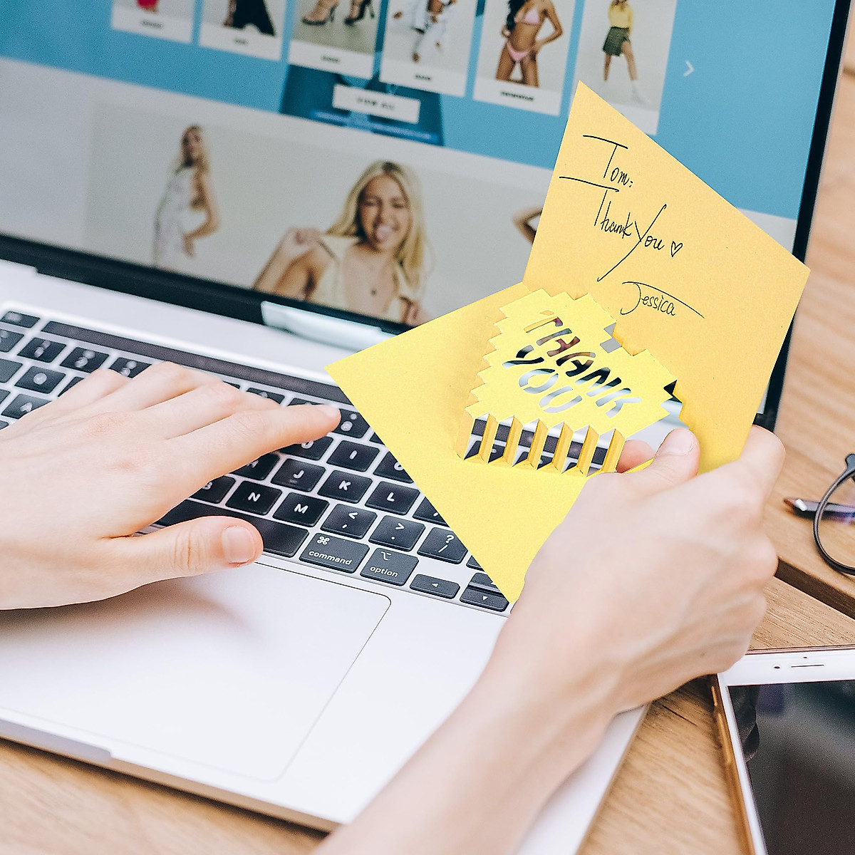 FUHOSENG 50 Pack Pop Up Thank You Cards, 4x6 Love 3D Greeting Card With Envelopes and Stickers For Small Business, Baby Showers, Wedding, Graduation, Birthdays, Mothers Day, Fathers Day, Thanksgiving