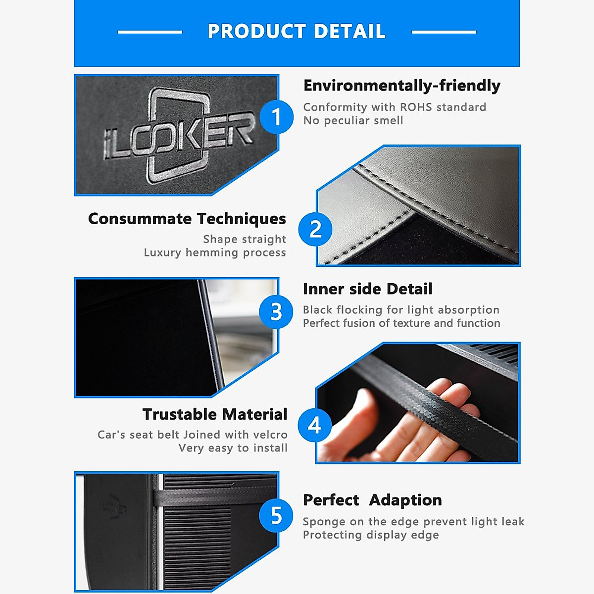 iLooker 22E 21~22 inch LCD LED Video Monitor Hood Sunshade Sunhood for Dell HP Viewsonic Philips Samsung LG EIZO NEC ASUS ACER BENQ AOC Lenovo, Fits Monitor Frame Width 505-525mm