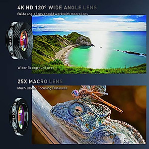 MIAO LAB Phone Lens Kits-22x Telephoto Lens/205°Fisheye Lens/120°Wide Angle Lens&20x Macro Lens/Tripod and Remote Shutter Works with iPhone 11 Plus X XS XR Samsung Huawei