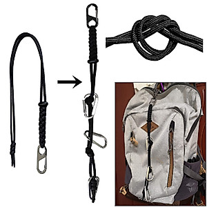 BSGB 2PCS Paracord Lanyard Adjustable Neck Strap Keychain Survival 550 Fish & Fire Cord Military Grade Parachute Rope with Metal Hook for Outdoor