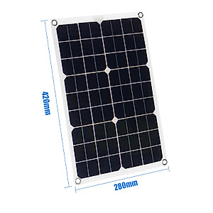 Weytoll Solar Panel System 18V 20W Solar Panel 30A Charge Controller with Dual USB Car Solar Inverter Kit Complete Power Generation Supply for Mobile Phones Sports Cameras, and 12V Car Batteries