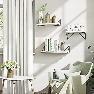SRIWATANA U Shelves Wall Mounted Set of 3 and Large Floating Shelves Set of 3 （Contains 2 Items）