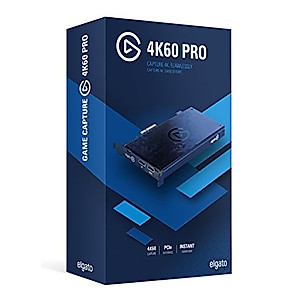 Elgato Game Capture 4K60 Pro - 4K 60fps Capture Card with Ultra-Low Latency Technology for Recording PS4 Pro and Xbox One X Gameplay, PCIe x4, Black
