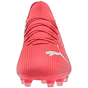 Puma Women's Ultra 3.3 Firm Ground Soccer Shoe, Sunblaze-White-Elektro Aqua, 5.5