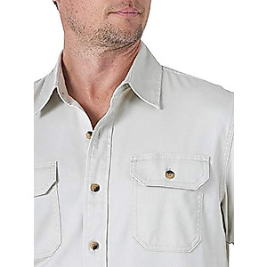 Wrangler Authentics Men's Weather Anything Short Sleeve Woven Shirt, Pelican, Medium