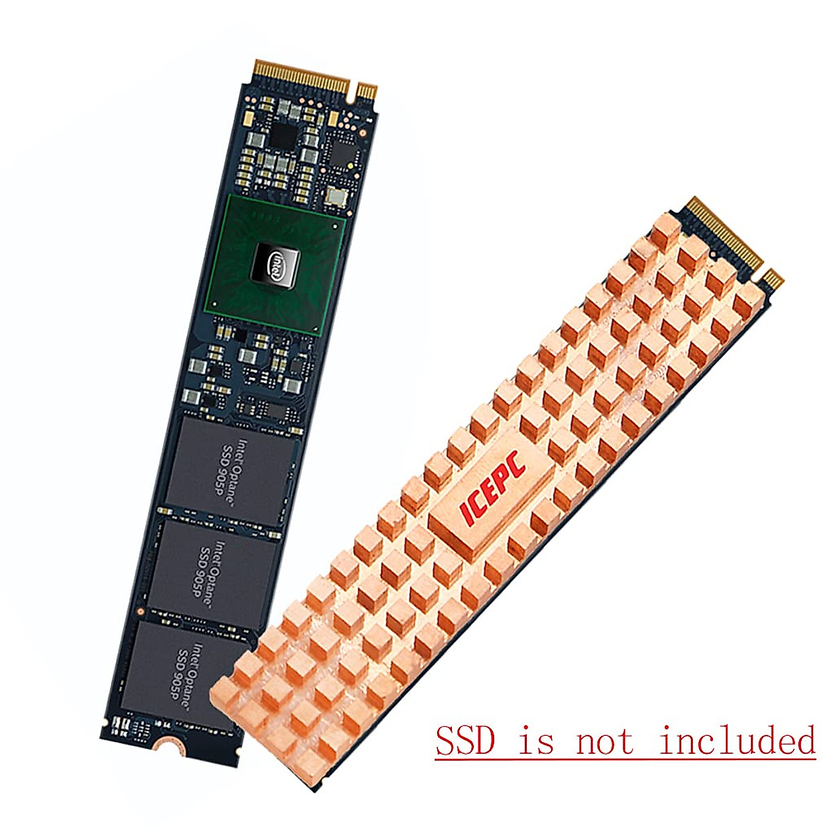 icepc M.2 22110 Pure Copper Heatsink with Thermal Conductive Adhesive for Cooling M.2 NVME 22110 NGFF SSD Radiator, Suitable for Enterprise-Class Server or PC 22110 Solid State Disk