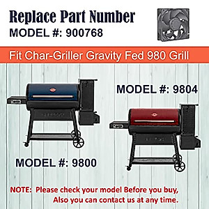 Precision Control Speed Fan Compatible with Char-griller Gravity Fed 980 Charcoal Grill 38-in W Black Barrel Charcoal Grill