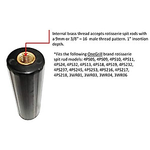 OneGrill Premium Insulated Grill Rotisserie Spit Rod Handle
