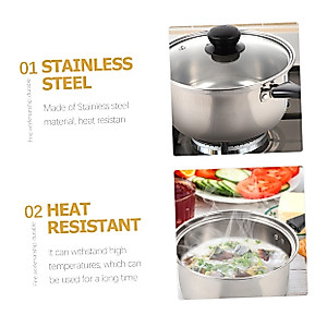 Yardwe Single Handle Small Milk Pot Stainless Steel Milk Pot Saucepan Pot Butter Melting Pot Small Sauce Pan Sauce Pan Stainless Steel Induction Cooker Complementary Food Abs Baby
