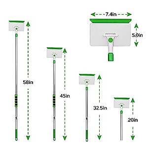 Zavrski Baseboard Cleaner Tool with 58" Long Handle Wall Cleaner Mop with Extendable Handle 4 Reusable Cleaning Pads Baseboard Duster for Washing Walls, Ceiling, Floor, Window