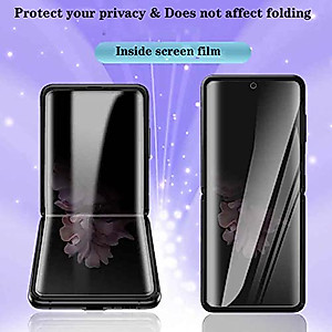 3 Pack Privacy Screen Protector Compatible with Samsung Galaxy Z Flip 4 5G 2022,Anti-Peep 1PCS Outside Screen Protector+1PCS Inside Screen Protector+1PCS Side Protector Film For Z Flip 4 5G Smooth