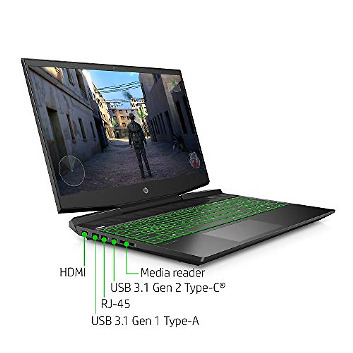 HP Pavilion Gaming 15-Inch Micro-Edge Laptop, Intel Core i5-9300H Processor, NVIDIA GeForce GTX 1650 (4 GB), 8 GB SDRAM, 256 GB SSD, Windows 10 Home (Shadow Black/Acid Green)