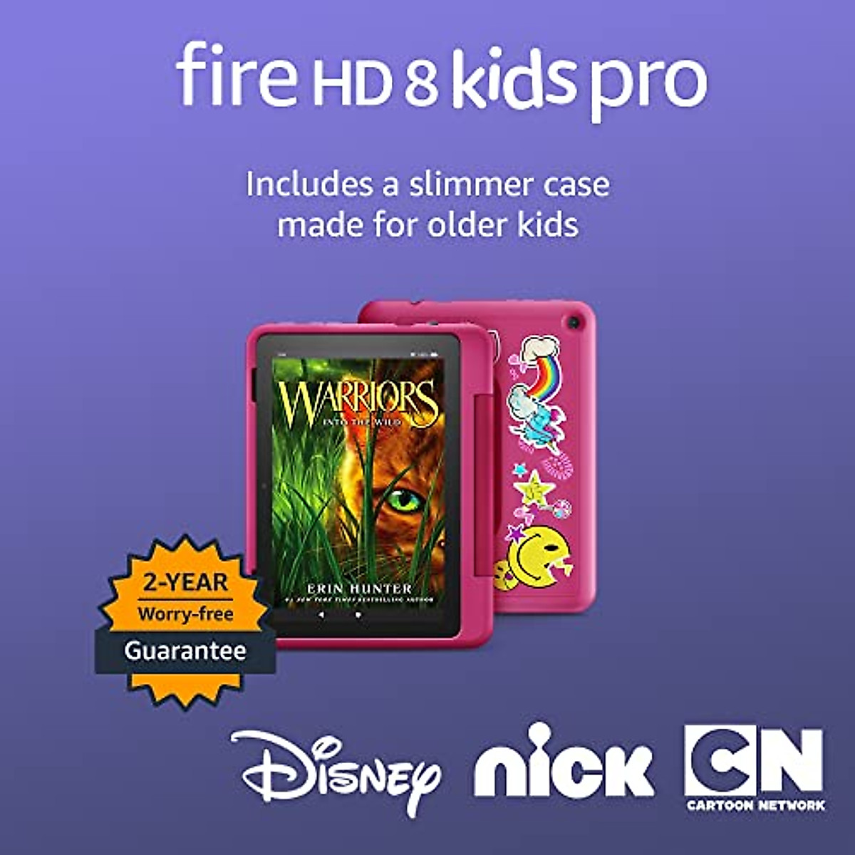 All-new Amazon Fire HD 8 Kids Pro tablet, 8" HD display, ages 6-12, 30% faster processor, 13 hours battery life, Kid-Friendly Case, 32 GB, (2022 release), Rainbow Universe