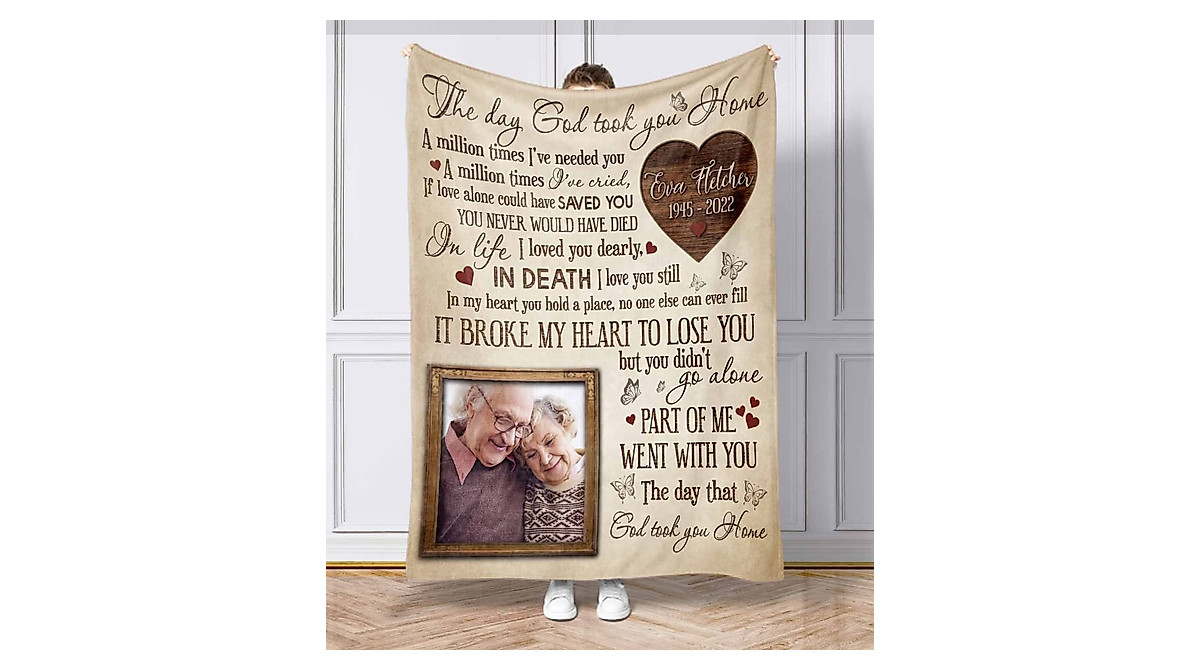 Personalized Memorial Blanket for Loss of Loved One | Custom Photo Tribute