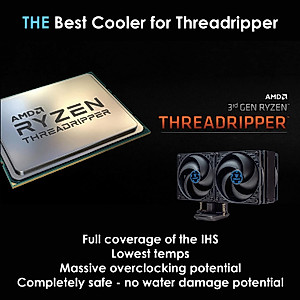 IceGiant ProSiphon Elite CPU Cooler for Intel AMD Desktop Processors, Compatible with AMD Ryzen 7000, AM4, AM5, sTRX4, TR4 CPUs, Intel LGA 115x, 1366, 1200, 2011/2066