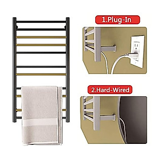 NJDQFA Wall Mounted Energy-Saving Electric Towel Warmer,Stainless Steel Hot Towel Warmer Thermostatic,Heated Towel Racks for Bathroom,Hard Wired