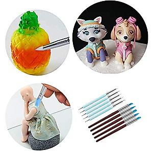 Yagugu Silicone Clay Sculpting Tool - 10Pcs Modeling Dotting Tool for Pottery Craft, Rock, Nail, Blending, Drawing