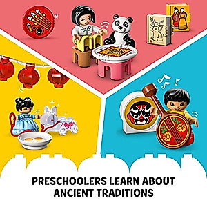 LEGO DUPLO Learn About Chinese Culture 10411 Bricks Set with Toy Panda and Family Figures, Educational Learning Toys for Toddlers Age 2 Plus Years Old