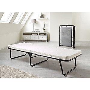 Jay-Be Saver Folding Cot Bed with Rebound e-Fibre Mattress, Lightweight, Regular (101702), Black/White