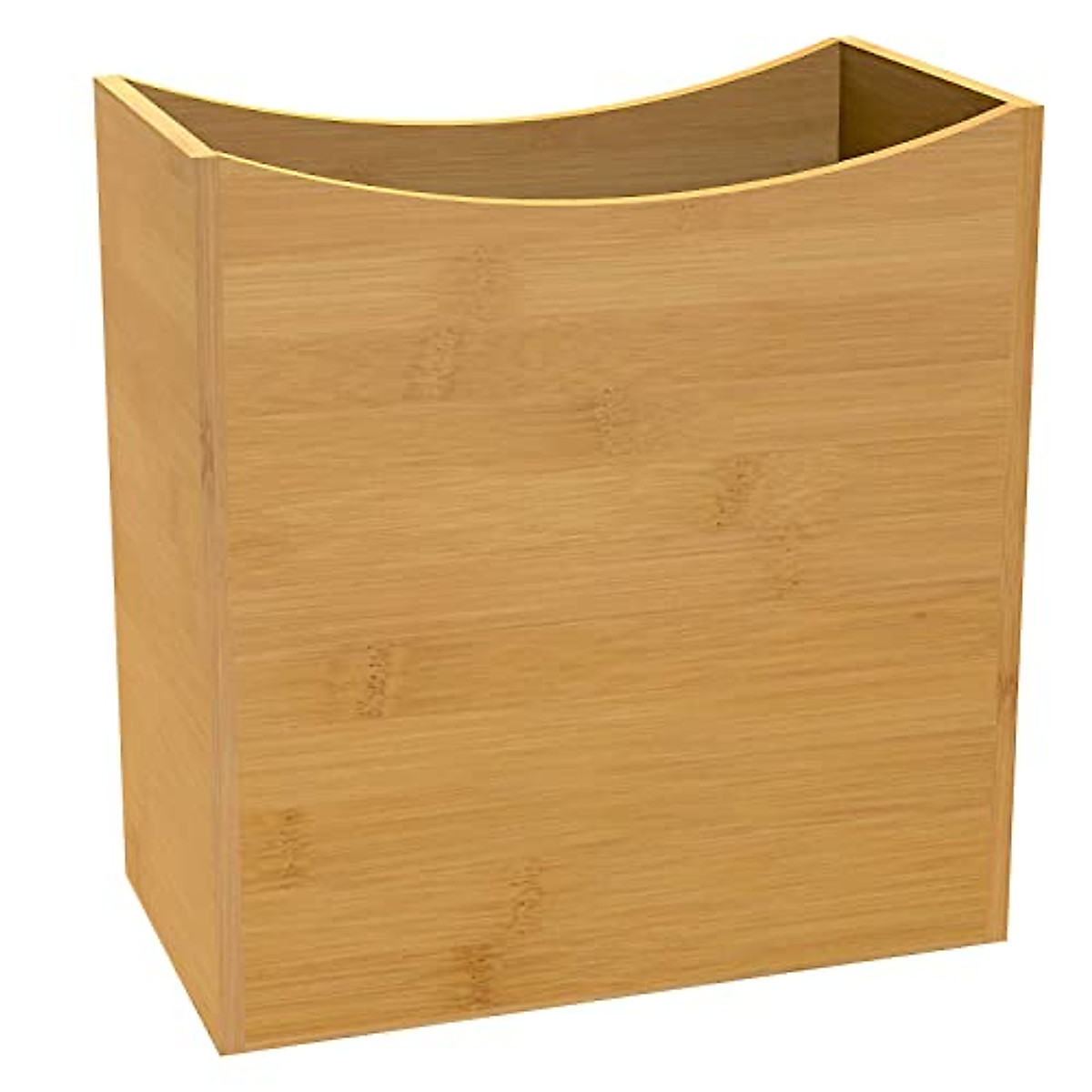TOPZEA Bamboo Waste Basket, Rectangular Narrow Trash Can Wastebasket Waste Bin Garbage Can for Bathroom, Bedroom, Office and Home, 10.5" x 5.75" x 10"