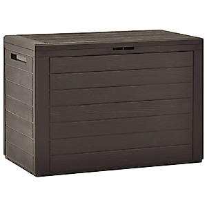 WIFESE Deck Box 50.2 Gal Outdoor Storage Box Deck Boxes Outdoor Waterproof Pool Storage Deck Storage Box Patio Storage Box Outside Storage Box Waterproof Outdoor Cushion Storage Deck Storage Brown