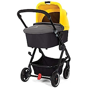 Diono Excurze Carrycot for Newborn Baby, Stroller Bassinet for Baby, Breathable Mattress for Comfortable Sleeping, Suitable from Birth, Yellow Sulphur