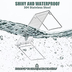 Joy Aid Heavy Duty Stackable Shelf Rack for Cookware, Appliance, Tools and More, Organization Shelf for Kitchen, Bathroom, Garage and Tool Shed, 304 Stainless Steel…