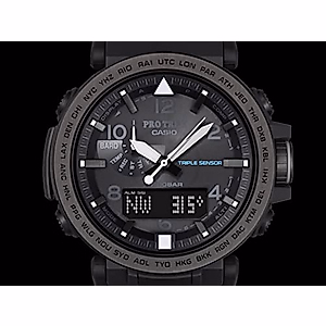 Casio Men's 'PRO TREK' Solar Powered Silicone Watch, Color:Black (Model: PRG-650Y-1CR)