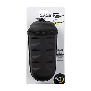 Nite Ize Clip Case Hardshell XL Optics Case - Sunglasses Organizer for Travel - Pouch Case for Eyeglasses - Black