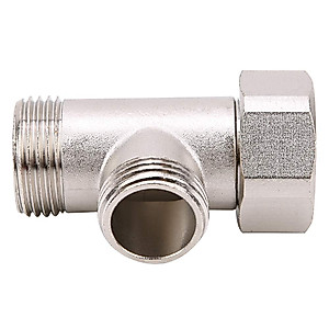7/8 Brass T Adapter Shower Head Three Connector Valve for Toilet Shower Head Diverter Valve 7/8 Brass T Adapter,T Valve Connector 7/8 7/8 3/8 Bidet,T Connector for Toilet,