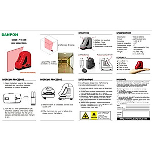 Danpon Laser Level One Red Vertical Line,Small,High Brightness,Projection Angle Greater than 120°,All Laser Modules are Assembled with Aspheric Glass Lens,VH-30R