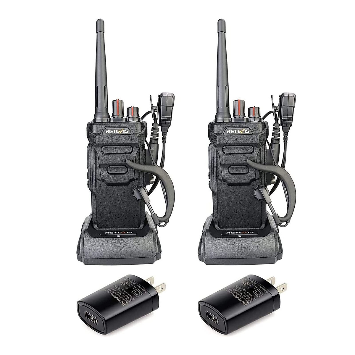 Retevis RT48 Waterproof Walkie Talkie,2 Way Radio Long Range,Military Grade,Hands-Free,Emergency Alarm,Rugged,Squelch,Walkie Talkies with Earpiece for Hunting (2 Pack)