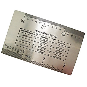 Baroque String Action Gauge Precise Guitar Ruler Set Up Tool Kit for Electric Bass and Acoustic Guitar