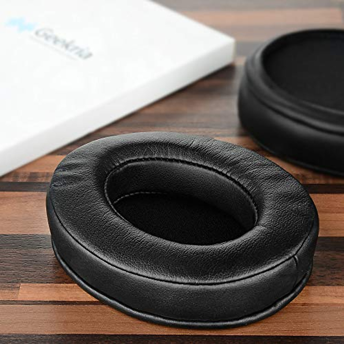 Geekria QuickFit Protein Leather Replacement Ear Pads for Razer Kraken X, Kraken X Ultralight, Kraken X Lite Headphones Earpads, Headset Ear Cushion Repair Parts (Black)