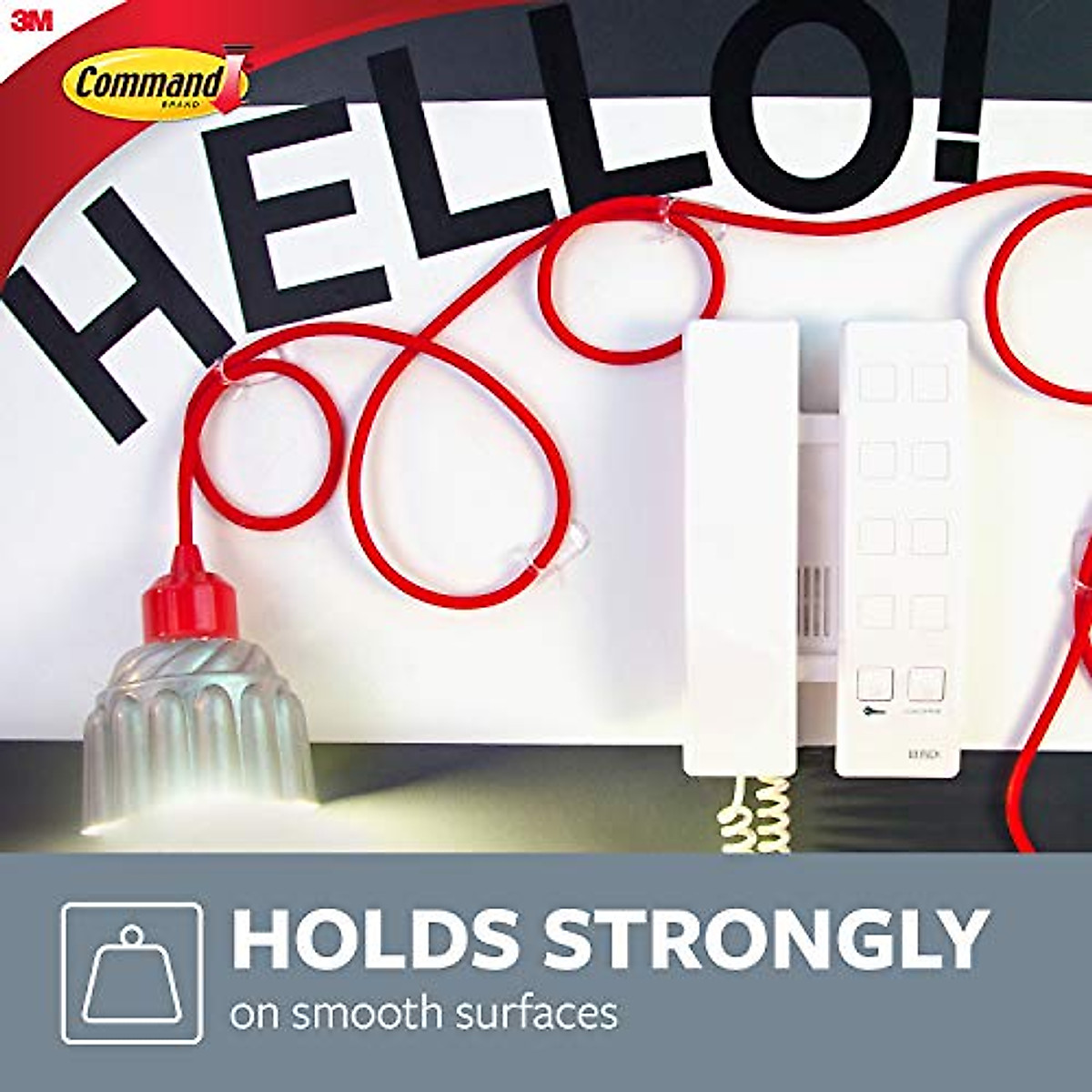 Command Medium Cord Clips, Clear, 4-Clip