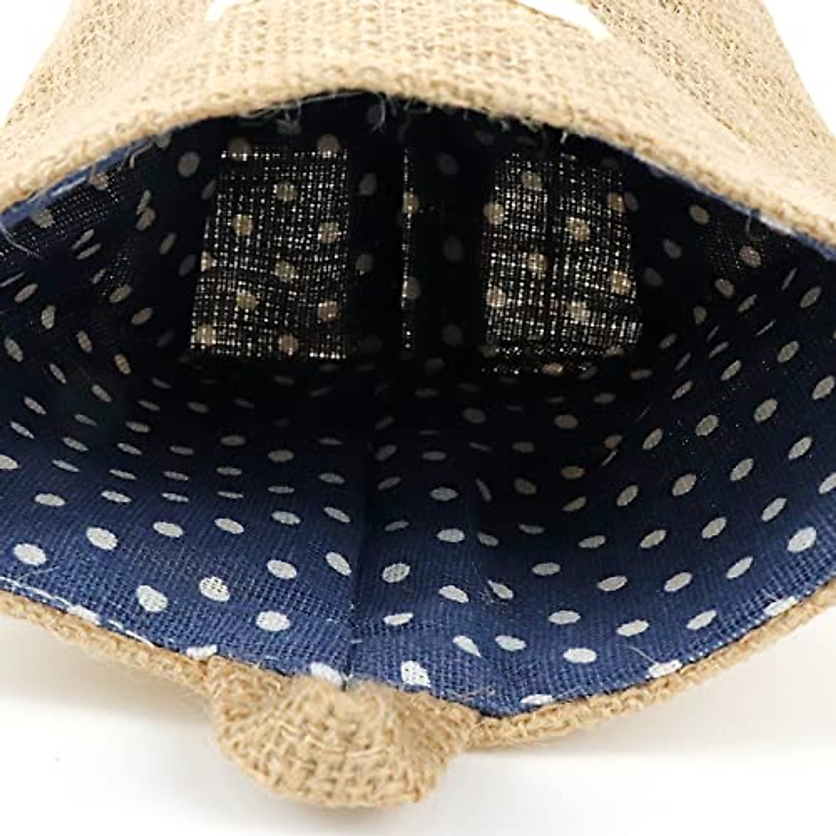 WDONAY Round Storage Bag, Dot Storage Bag, Foldable Hanging Bag, Cotton Linen Material, Blue, 3 Pcs(with Transparent Hook)