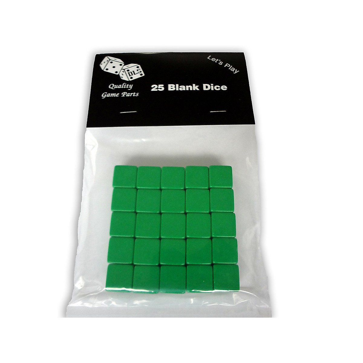 25 Blank Green Dice 16MM