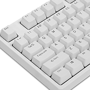 Happy Balls PBT Keycaps Backlit Cherry MX Keycap Set Doubleshot OEM Profile Key Caps for MX Switches Mechanical Keyboards (White Keyset)