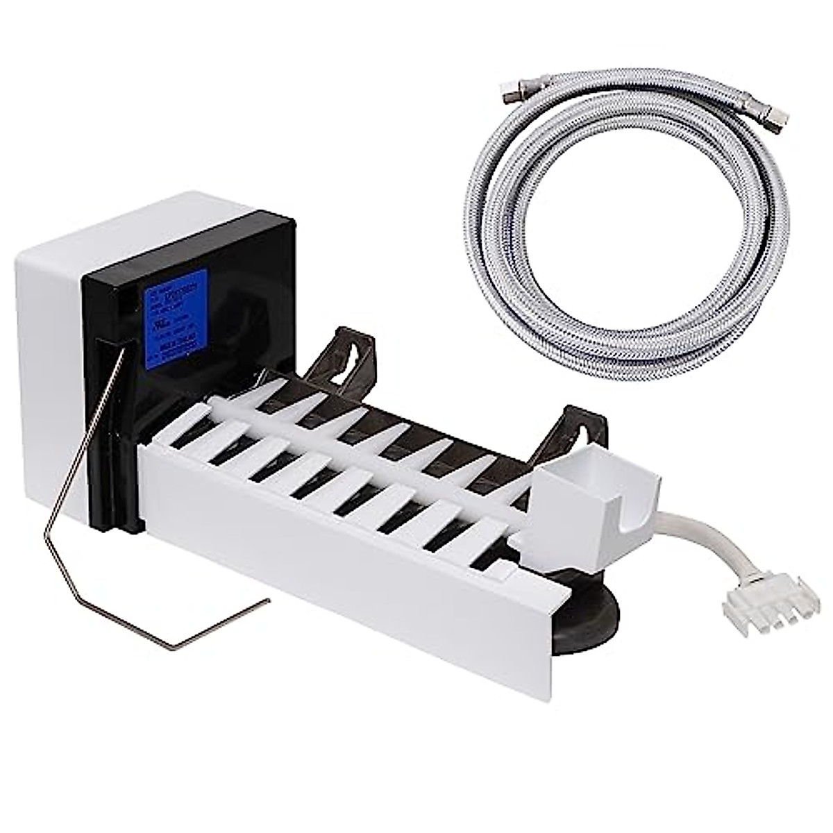 241798224 Ice Maker Replacement for Electrolux & Frigidaire Refrigerators 241642511 241798201 241798231 and 5 Foot Universal Ice Maker Flexible Braided Stainless Steel Water Supply Hose Connector