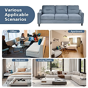 roomfitters Comfortable Sectional 3 Seater Couch and Sofa Set for Living Room, Bedroom, Office | Small Space Furniture, Grey