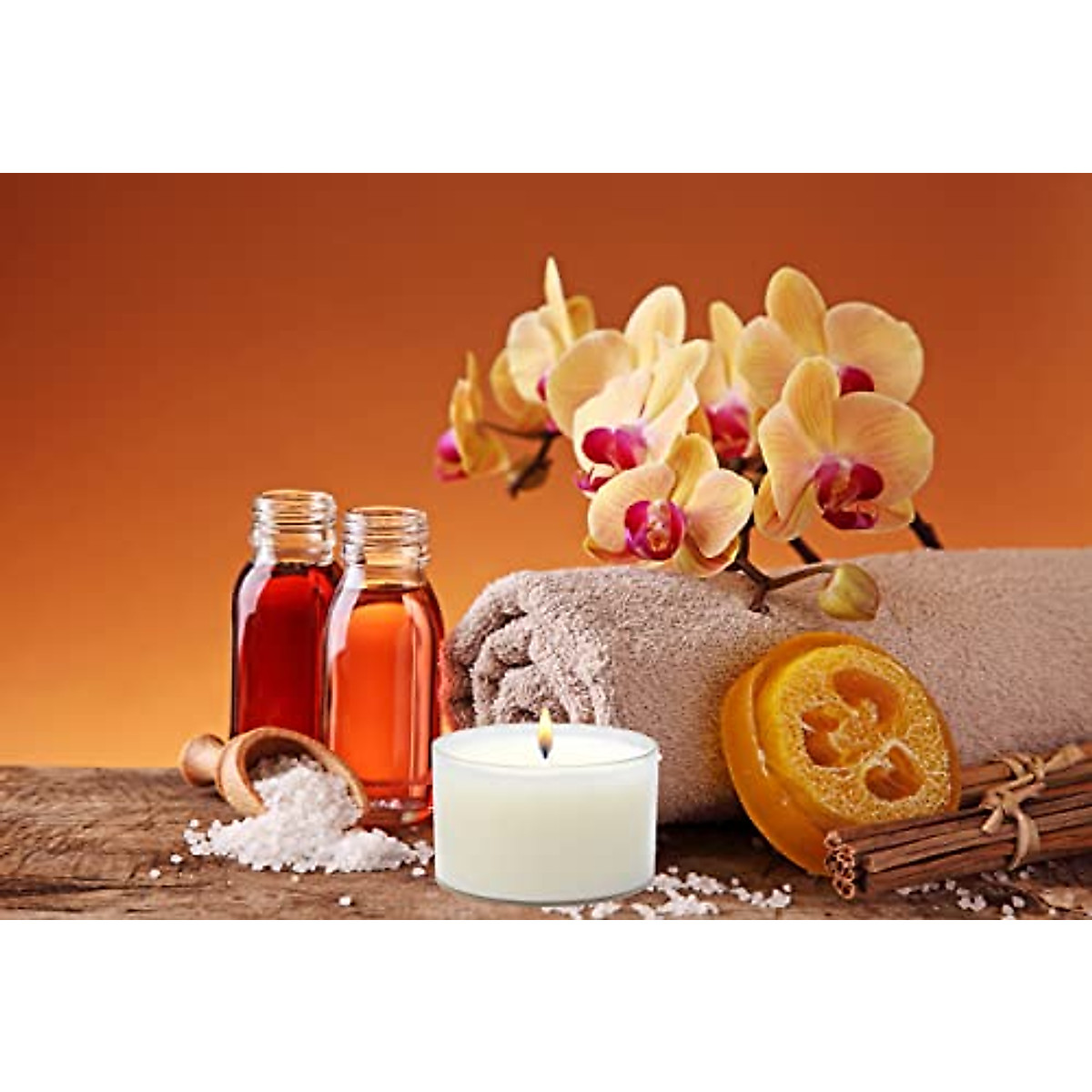 Clear Cup Tea Light Candles Unscented 6 Hour Long Burning Time (50 Pack) Tealight Candle