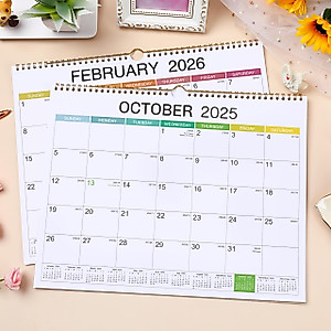 2025-2026 Wall Calendar - Jul 2025 - Dec 2026, 18 Monthly Hanging Calendar 2025-2026 Planner, 15" x 11.5", Spiral Binding, Yearly Overview, Holidays, Large Blocks, Perfect Organizer for Home & Office