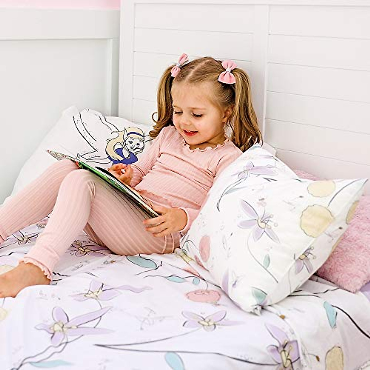 JumpOff Jo – Toddler Pillow for Kids, No Pillowcase Needed, Kids Travel Pillow, 100% Cotton Cover, Hypoallergenic, Machine Washable – 14”x19 (Floral)